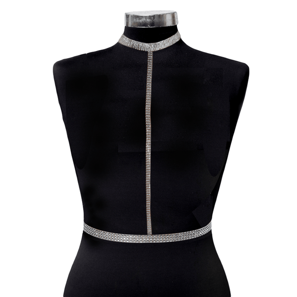 AURORA FETISH CHOKER BODY HARNESS – silver maimon
